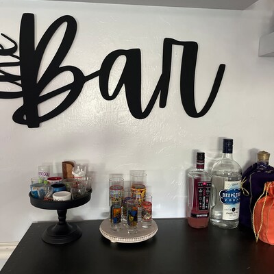 Bar Sign/ Large Word Decor/ Home Bar Sign/ Wooden Bar Sign / Man Cave ...