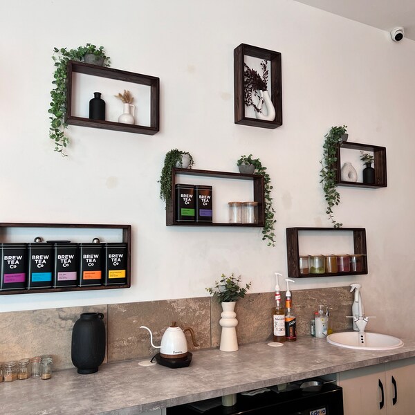 Rectangular Wooden Floating Box Shelf - Etsy UK