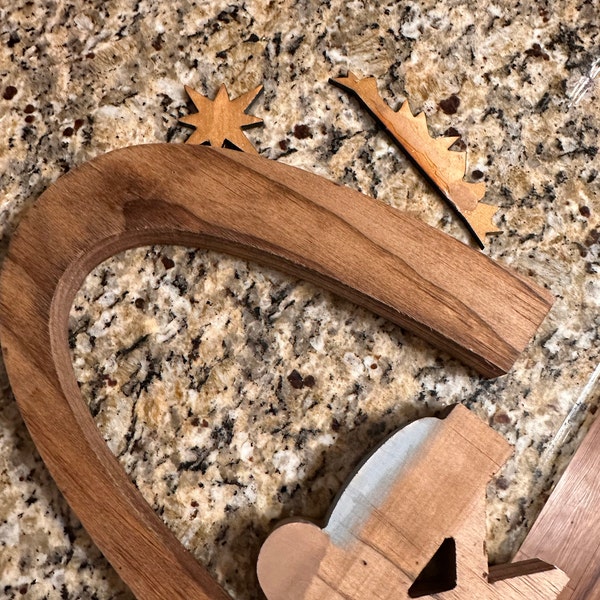 Handcrafted Wooden Nativity Set – Rustic Faith Decor, Religious Gift ...