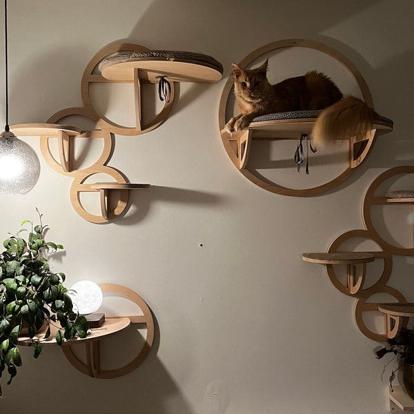 XL Bubble Cat Shelf: Modern Plywood Climbing Wall Furniture - Etsy