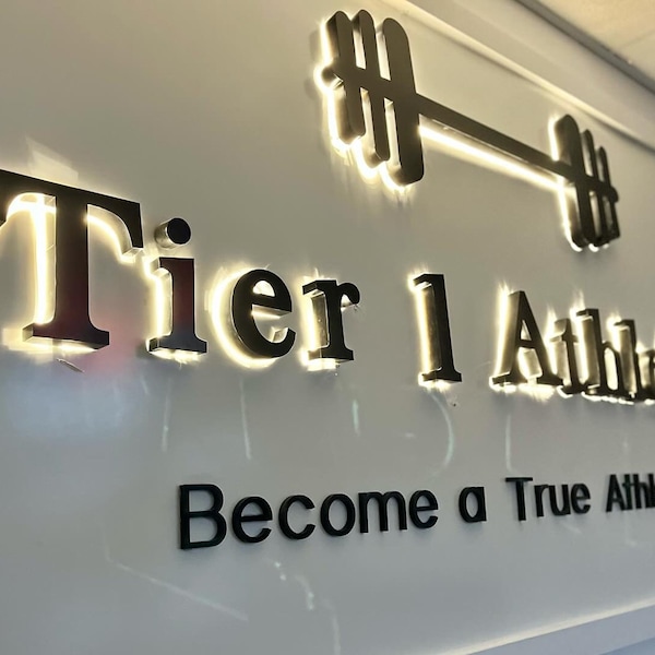 Custom Backlit Metal Sign - LED Business Sign for Office & Storefront ...