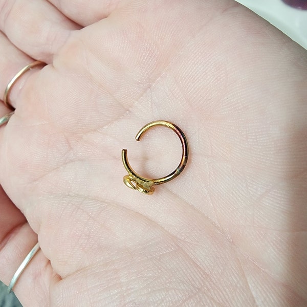 Moon Phases Conch Hoop, Celestial Conch Piercing 14 Gauge, Conch Hoop ...