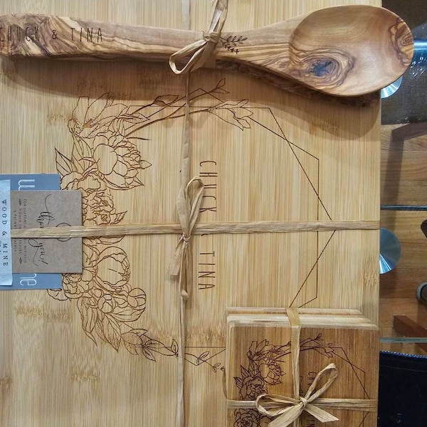 Custom Chopping Board, Personalized Cutting Board Gift Set - Custom ...