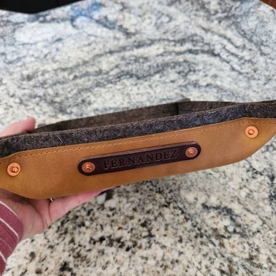 7th Year Wedding Anniversary Wool Copper Gift, Personalized Leather ...