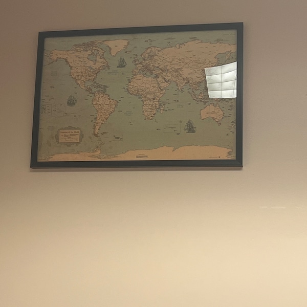 World Map - Rustic Style | Uncustomized | Old Style Wall Map | Map ...