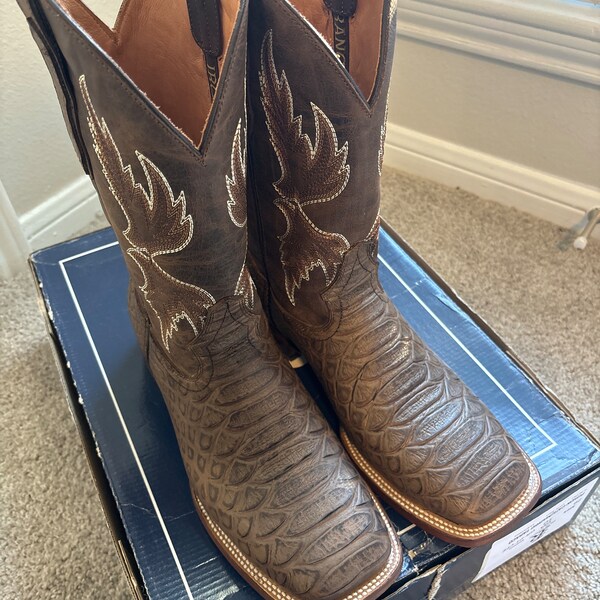 Handcrafted Men's Python Cowboy Boots/ Square Toe Cowboy Boots Snake ...