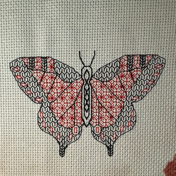 Vibrant Wings Blackwork Butterfly Pattern Set - Etsy