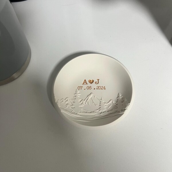 Ocean Waves Personalized Ring Dish, Custom Ring Holder, Embossed Waves ...