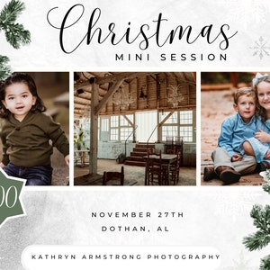 Christmas Mini Session Canva Template for Photographers, Holiday ...