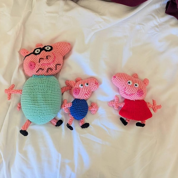 4 in 1 Peppa Pig Whole Family Included ! Daddy, Mommy, Peppa, Mini Peppa PDF Pattern, Pdf ...