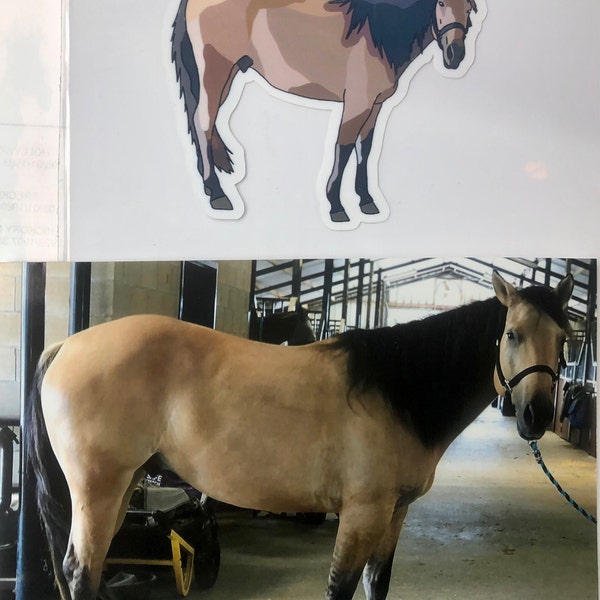 Custom Horse Head Sticker With Name Waterproof Vsco Laptop Water Bottle ...