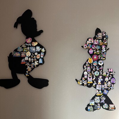 Painted Black Mickey Ears Pin Display, Mickey Ears, Disney Pin Board ...
