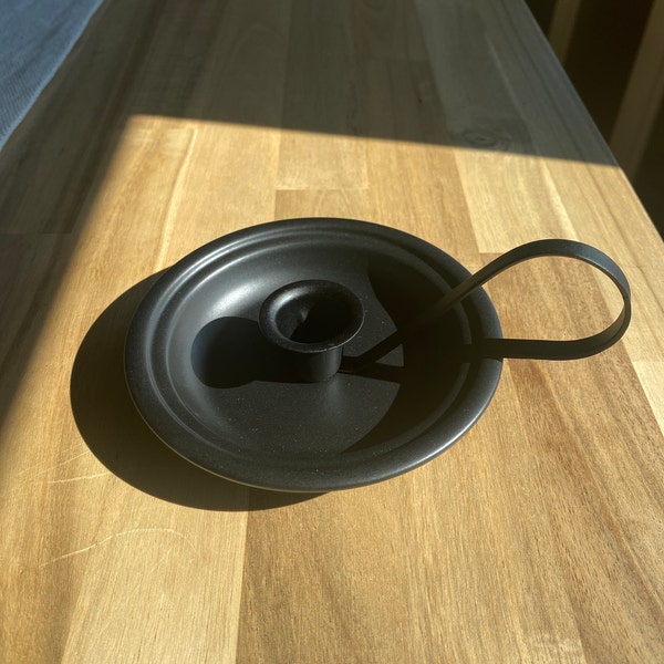 Taper Candle Holder Pan With Handle Metal Craft Supply Farmhouse ...