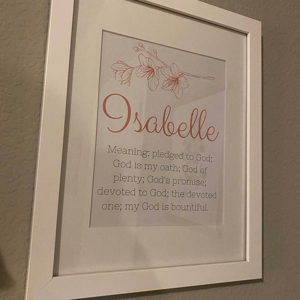 Isabelle Baby Name Meaning Baby Names Nursery Sign Girl Names ...