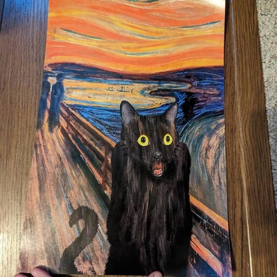 The Scream Black Cat Poster, Vintage Poster, Vintage Home Decor ...