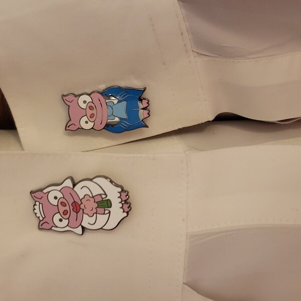 Simpsons Wedding Cuff Links Pig Bride and Groom Enamel Lisa's Wedding ...