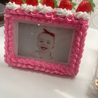 Fake Cake Photo Frame Lilac and Pastel Sprinkles With Pearl Stars 4x6 ...