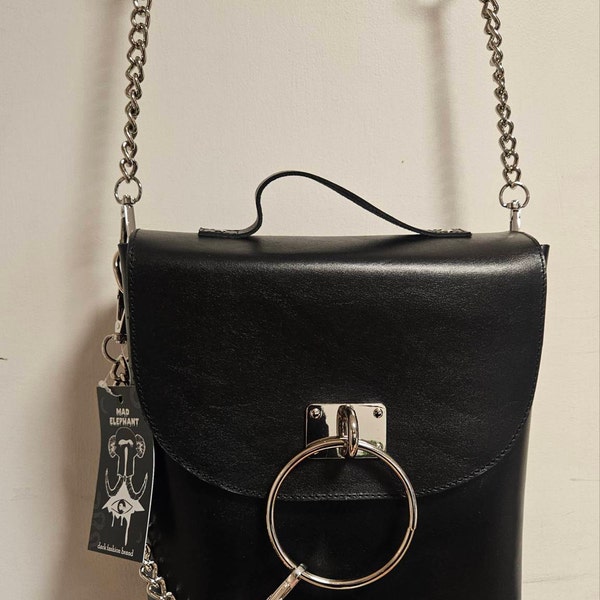 KAJAN SPIKED BAG: Leather Purse With Spikes, Chain Handle and Belt ...