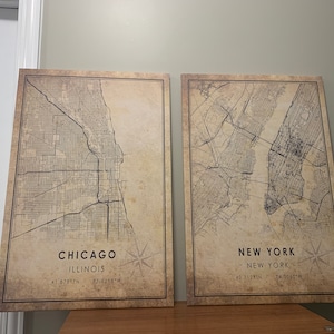 Chicago Vintage Map Print Chicago Map Illinois Map Art Chicago City ...