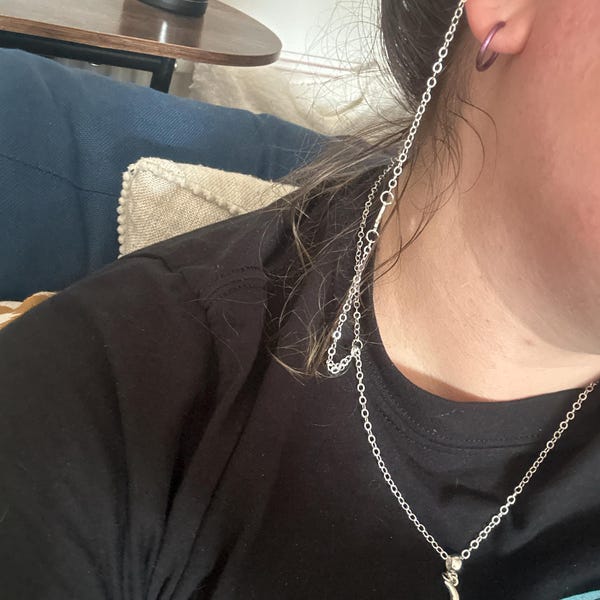 Simple Chain Loop Earplug Necklace Ear Plug Holder Chain Jewellery ...