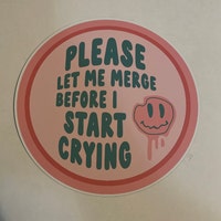 Crybaby on Board 6 Round Circle Bumper Sticker Millennial Gen Z Sad ...