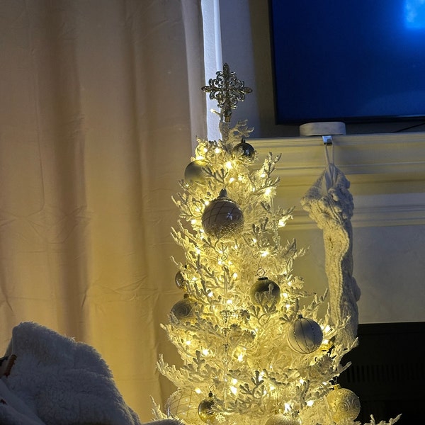 Fleur-de-lis Star Design Coil Gold Glitter Tree Topper, Vintage Spiral ...
