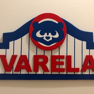Chicago Cubs Name Sign cubbies Custom Made Wood Decor Sign Chicago Cubs ...