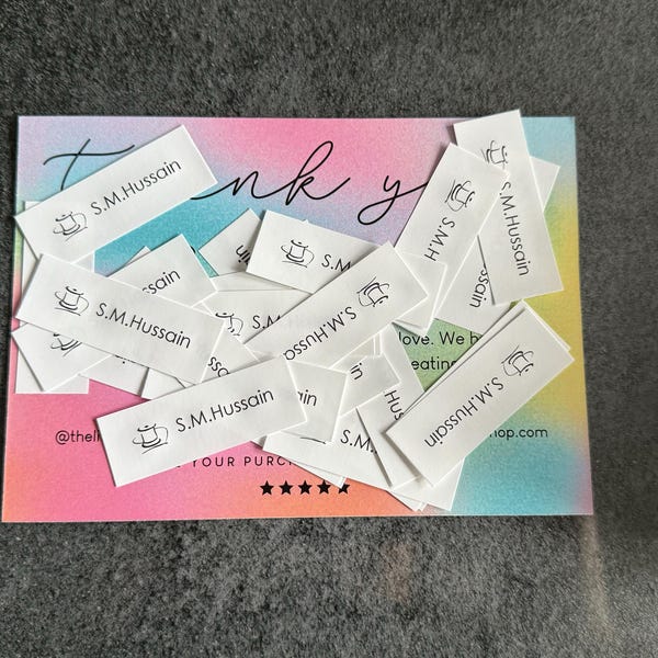Custom White Fabric Clothing Labels Product Tags Handmade Items ...