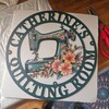 Custom Quilting Sign, Sewing Room Sign, Sewing Machine With Flower Sign ...