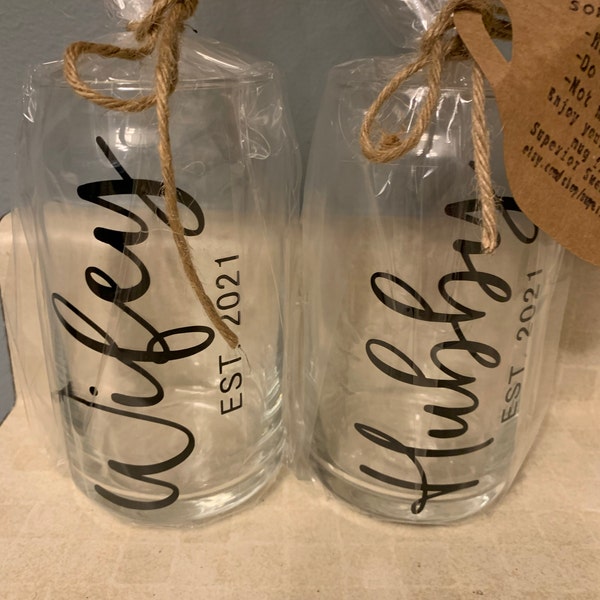 Mr. and Mrs. Cups, Hubby and Wifey Cups, Personalized Wedding Gift ...
