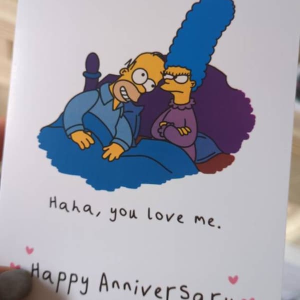 Homer and Marge Simpson, Simpsons Funny Anniversary Card, Funny ...