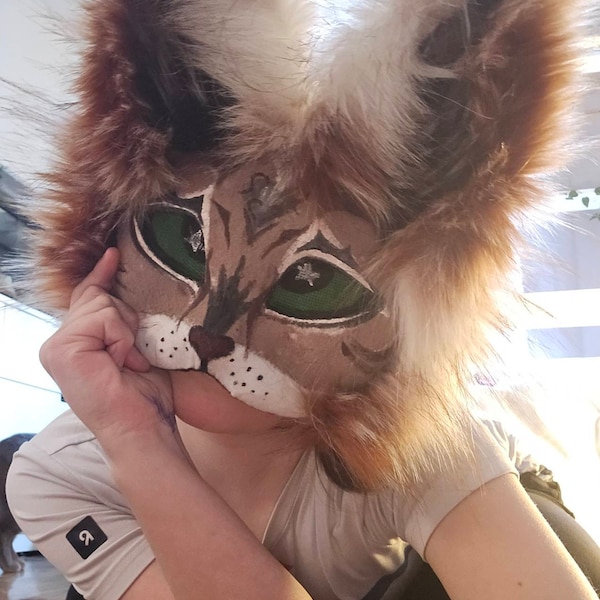 Rockstar Soft Fluffy Mask | Therian Gear | Cosplay Mask | Cat ...