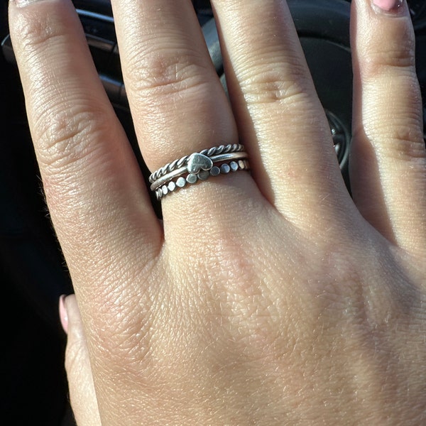 Sterling Silver Stacking Rings -- Oxidized -- Stackable - Etsy