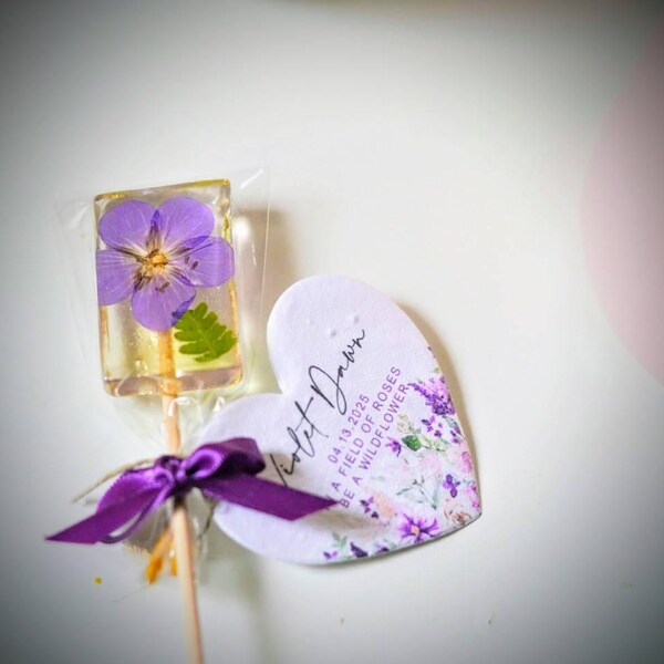 10 Wildflower Rectangle Lollipops - Etsy