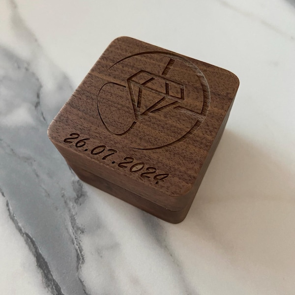 Custom Wooden Ring Box-personalization Wedding or Engagement Ring Box ...