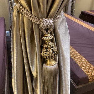 Pack of 2 Gold Curtain Tie Backs Gold Tie Backs Drapery Tie Tassel Tie ...
