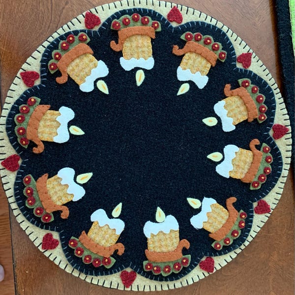 Pre-washed Wool Felt Penny Rug Kit Frosty Friends Penny Lane Primitives ...