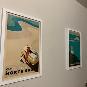 North Shore Oahu Surf Map 12x18 Retro Hawaii Travel Print | Etsy