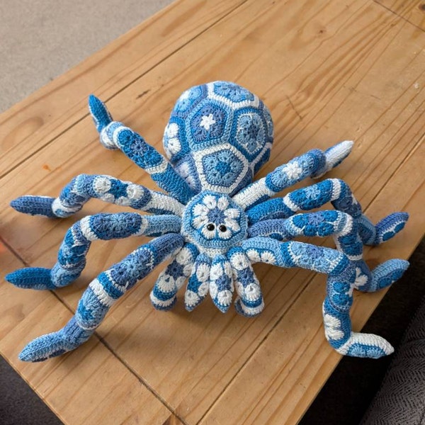Crochet Pattern Solid Shapes Giant Tarantula Spider African Flower PDF ...