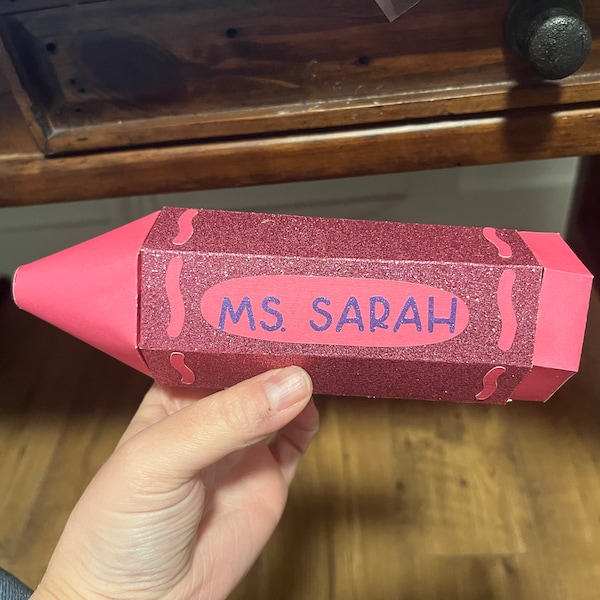 Crayon Gift Box SVG for Teacher Appreciation Gift Card Holder, Back to ...