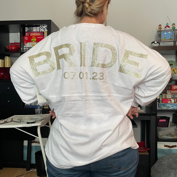 Oversized Mrs. Bride Jersey Shirt, Honeymoon Shirt, Engagement Gift ...