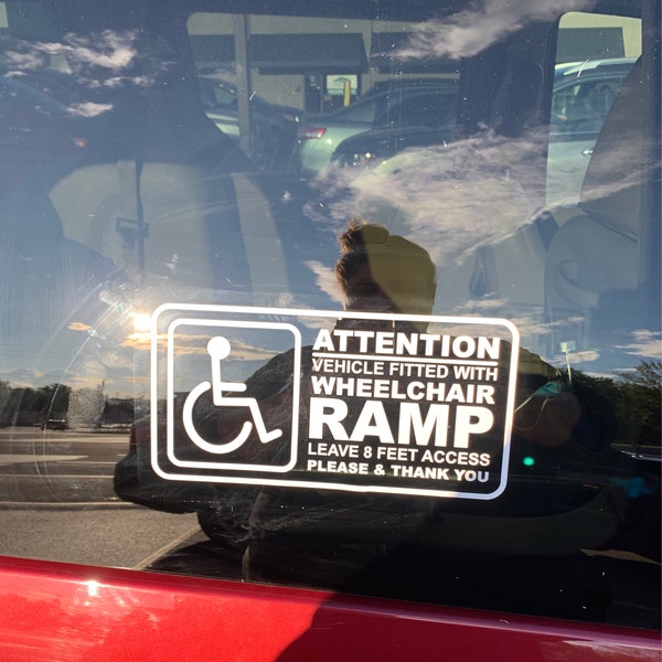 Handicap Wheelchair Ramp Access Decal - Disabled Car Decal - Handicap ...