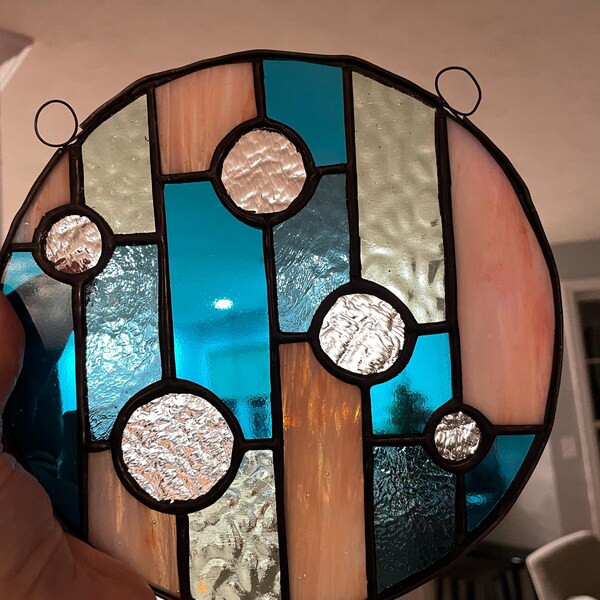 Square Stained Glass Pattern, Modern Minimalist Stained Glass, Stain ...