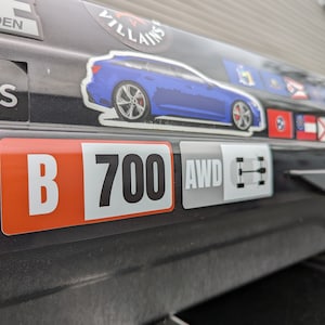 Race Car Number Plate Permanent Vinyl or Reusable Magnet Custom Driver ...