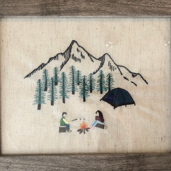 Camping Hand Embroidery Pattern - Camping Trip - PDF - Instant Download ...