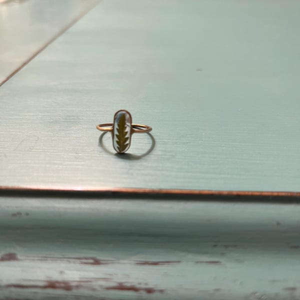 Fern Ring, Plant Ring, Botanical Ring, Pressed Fern Ring, Gold Fern ...