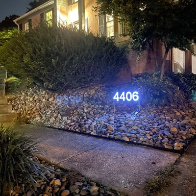 Lighted House Number Sign, Solar or Electric Vertical Home Address Sign ...