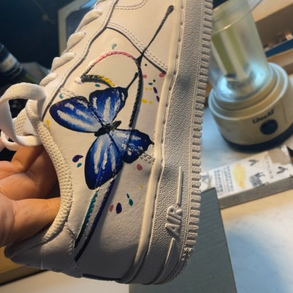 Hand Painted Custom Air Force 1 Low Fire Flame AF1 Customized Made to ...