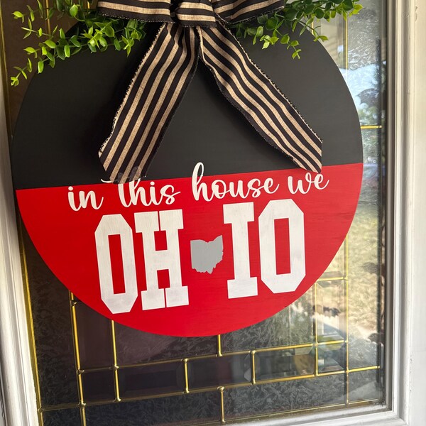 Ohio State Door Hanger, Ohio State Buckeyes, Ohio State Wreath, the ...