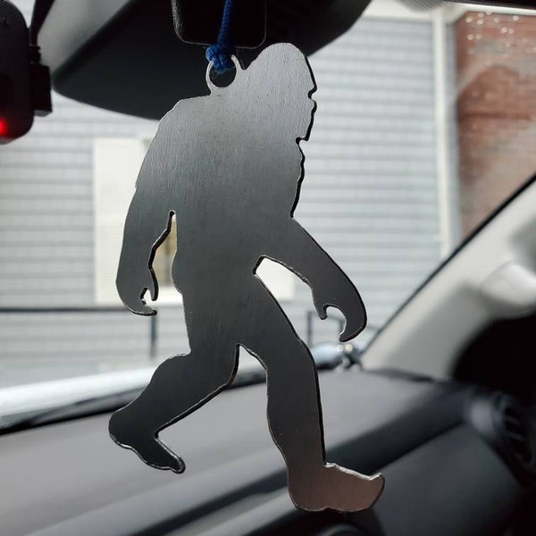 Raw Steel Sasquatch Ornament: Bigfoot Rearview Mirror Charm - Etsy
